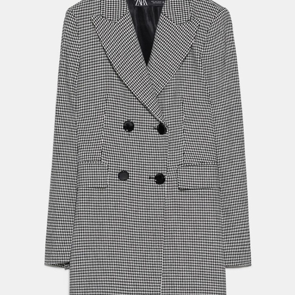 Zara | Jackets & Coats | Zara Houndstooth Frock Coat | Poshmark
